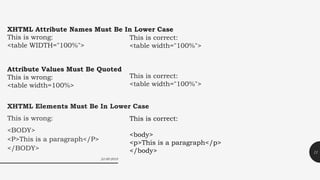 Html vs xhtml | PPTX