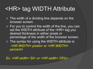 Html web designing background and rules | PPTX