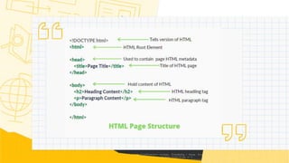 Introduction to Web Development - HTML | PPT