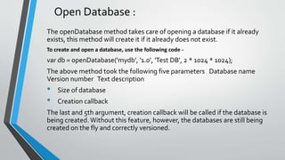 Html web sql database | PPTX