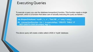 Html web sql database | PPTX