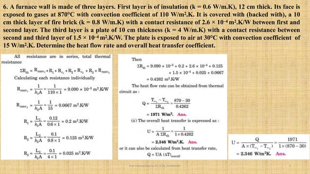 HEAT TRANSFER : STEADY STATE HEAT CONDUCTION NUMERICALS part2 | PPTX | Physics | Science