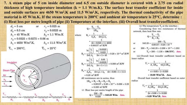 HEAT TRANSFER : STEADY STATE HEAT CONDUCTION NUMERICALS part2 | PPTX | Physics | Science