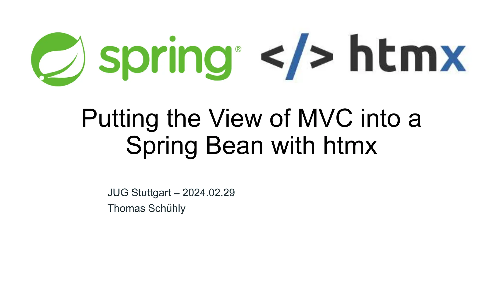 Putting the View of MVC into a Spring Bean with htmx | PPT