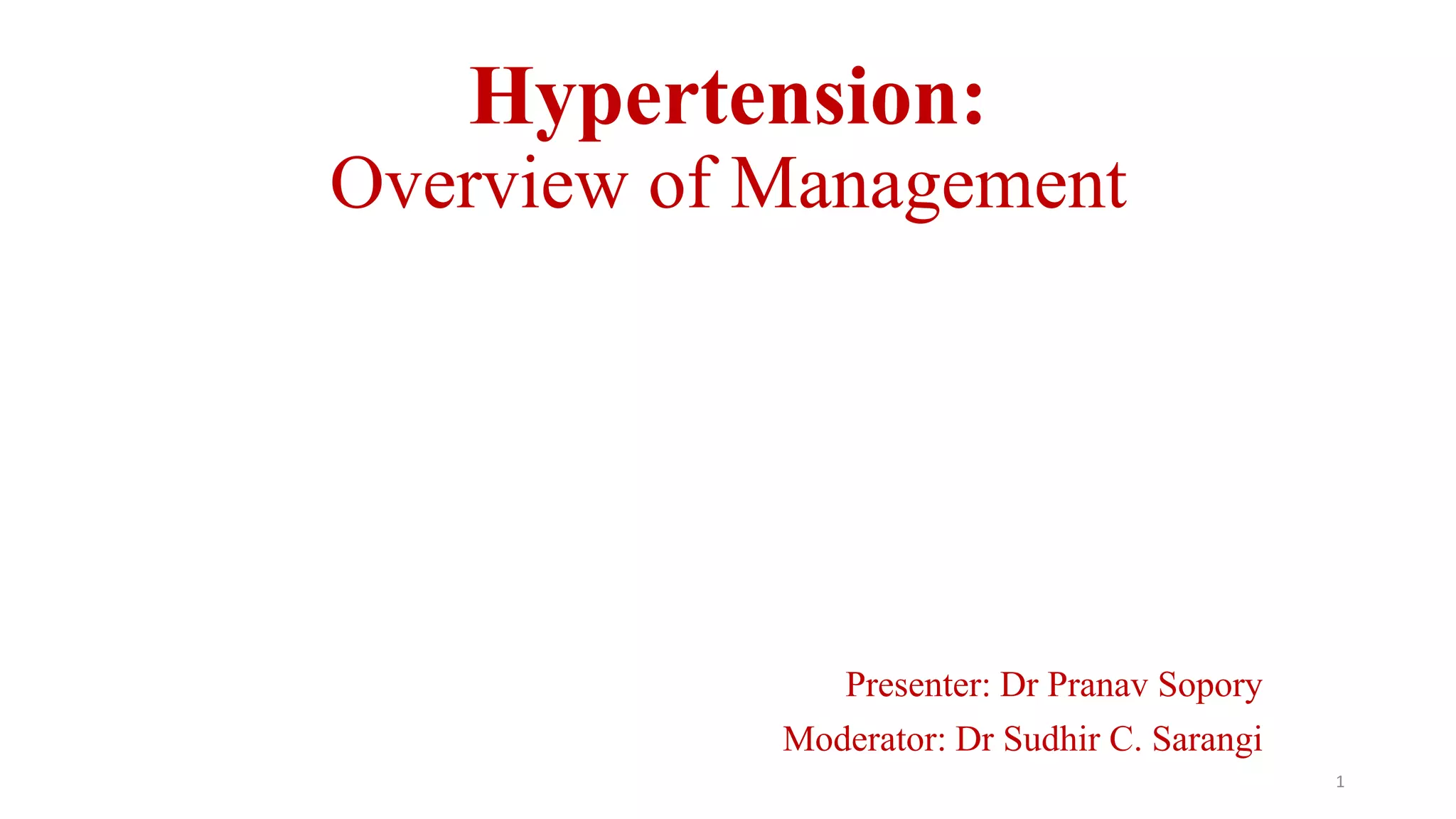 JNC 8 guideline to Management of Hypertension | PPTX