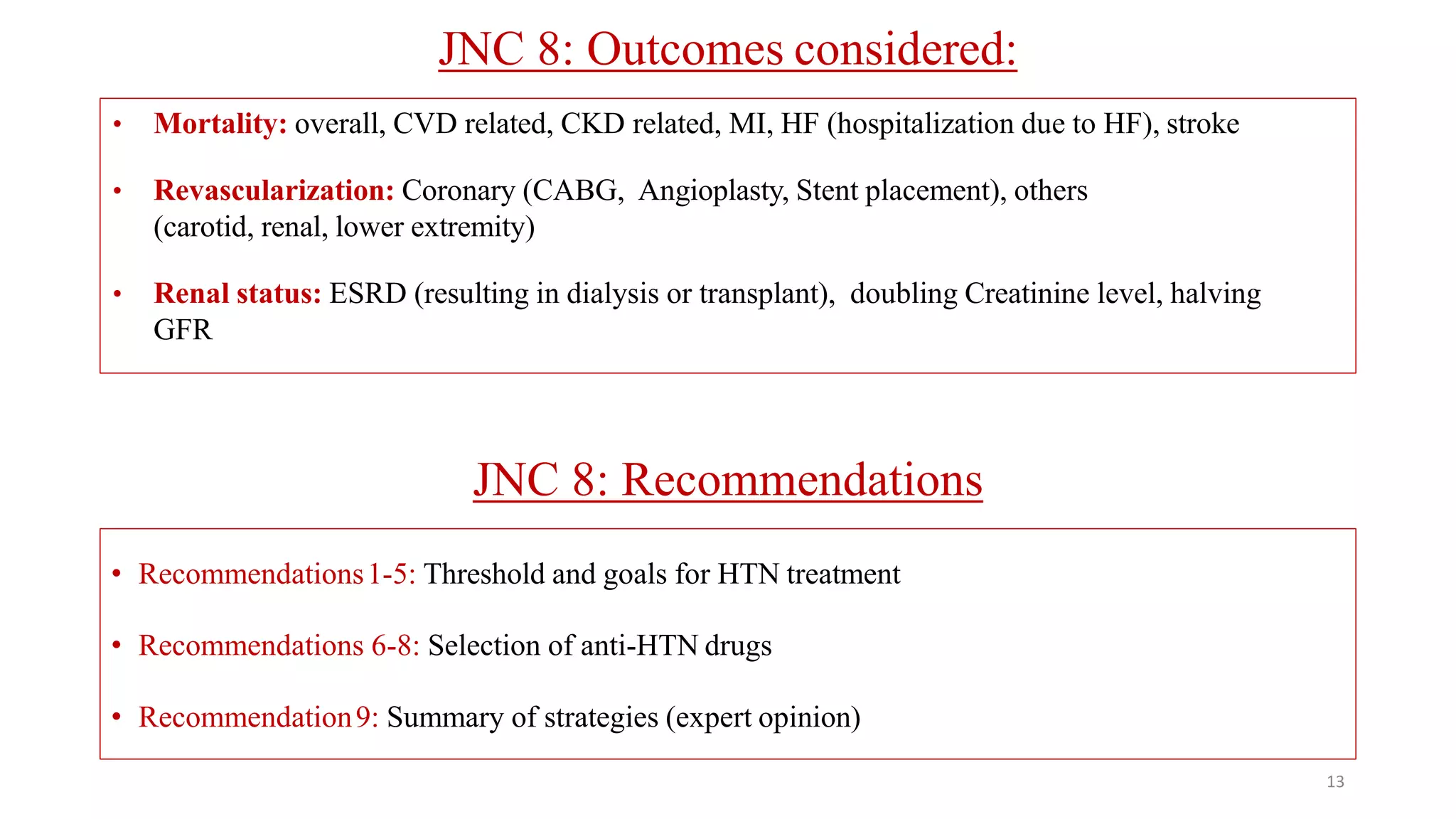 JNC 8 guideline to Management of Hypertension | PPTX