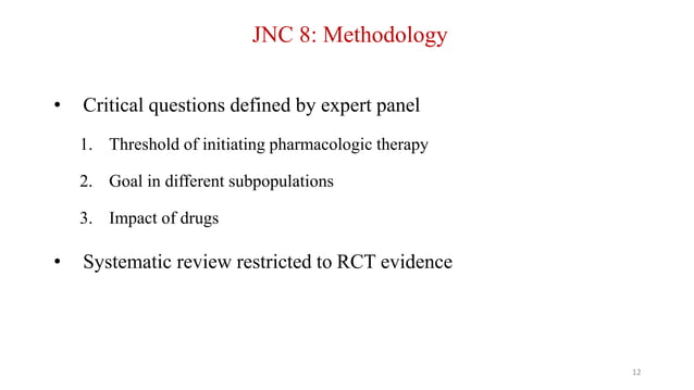 JNC 8 guideline to Management of Hypertension | PPTX | Heart and ...