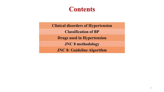 JNC 8 guideline to Management of Hypertension | PPT