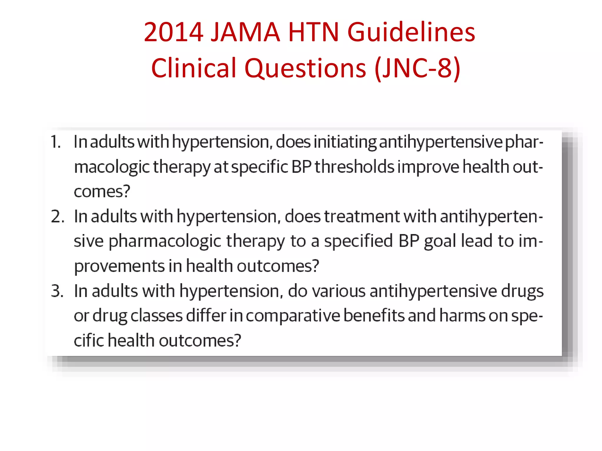 Overview of Guidelines in the Management of Hypertension | PPTX