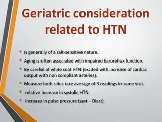 HTN guidelines For Elderly and whom with Renal impairement | PPTX