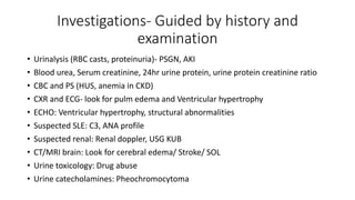 Approach to hypertensive emergencies in children | PPTX