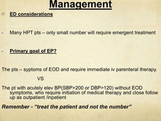 HYPERTENSION EMERGENCY & URGENCY | PPTX