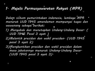 lembaga-lembaga menurut UUD 1945 | PPT