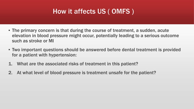 ALL ABOUT HYPERTENSION FOR OMF SURGEONS part 2 | PPTX