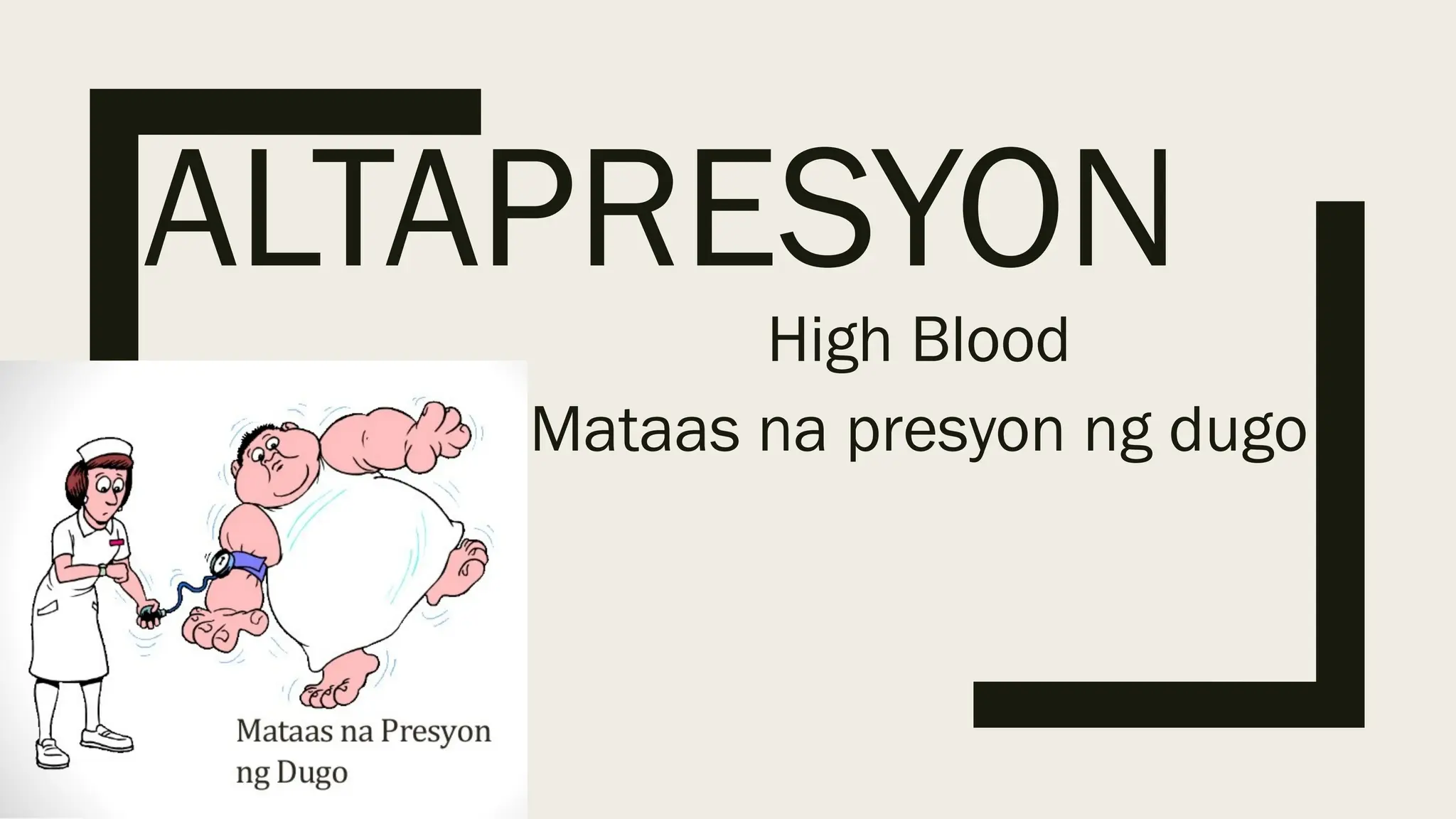 Altapresyon o high blood. Nakapagbibigay ng relasyon sa hindi maayos na ...