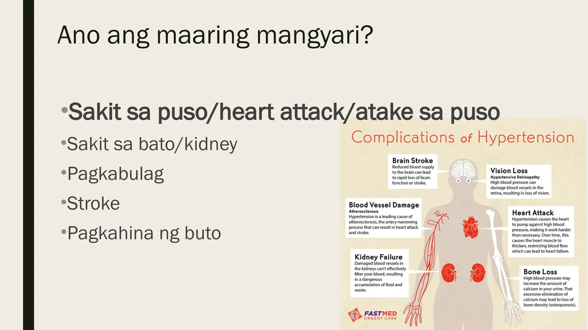 Altapresyon o high blood. Nakapagbibigay ng relasyon sa hindi maayos na ...