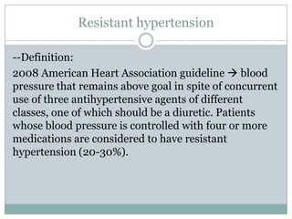 Resistant hypertension | PPTX