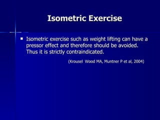 ppt.Hypertension and Exercise | PPT
