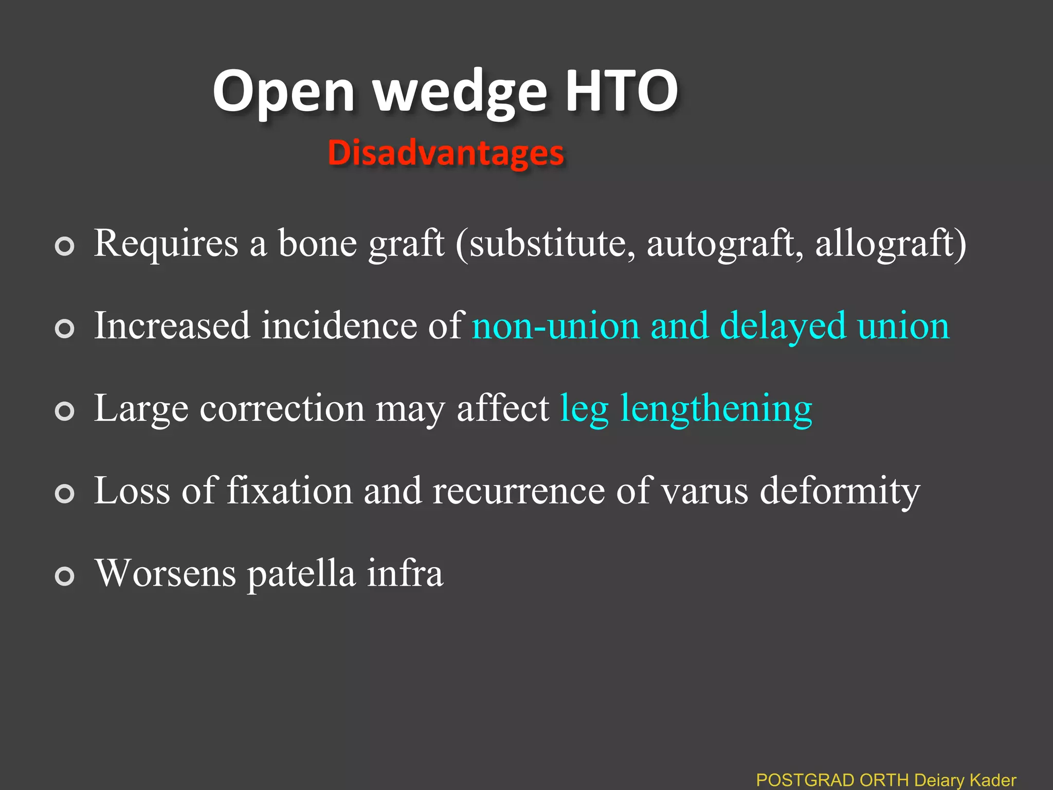 High Tibial Osteotomy and UniKnee for PostGrad Orth FRCS Course | PPTX