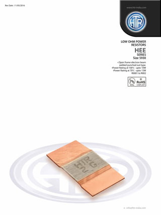 HEE - Low OHM Power Resistors | PDF
