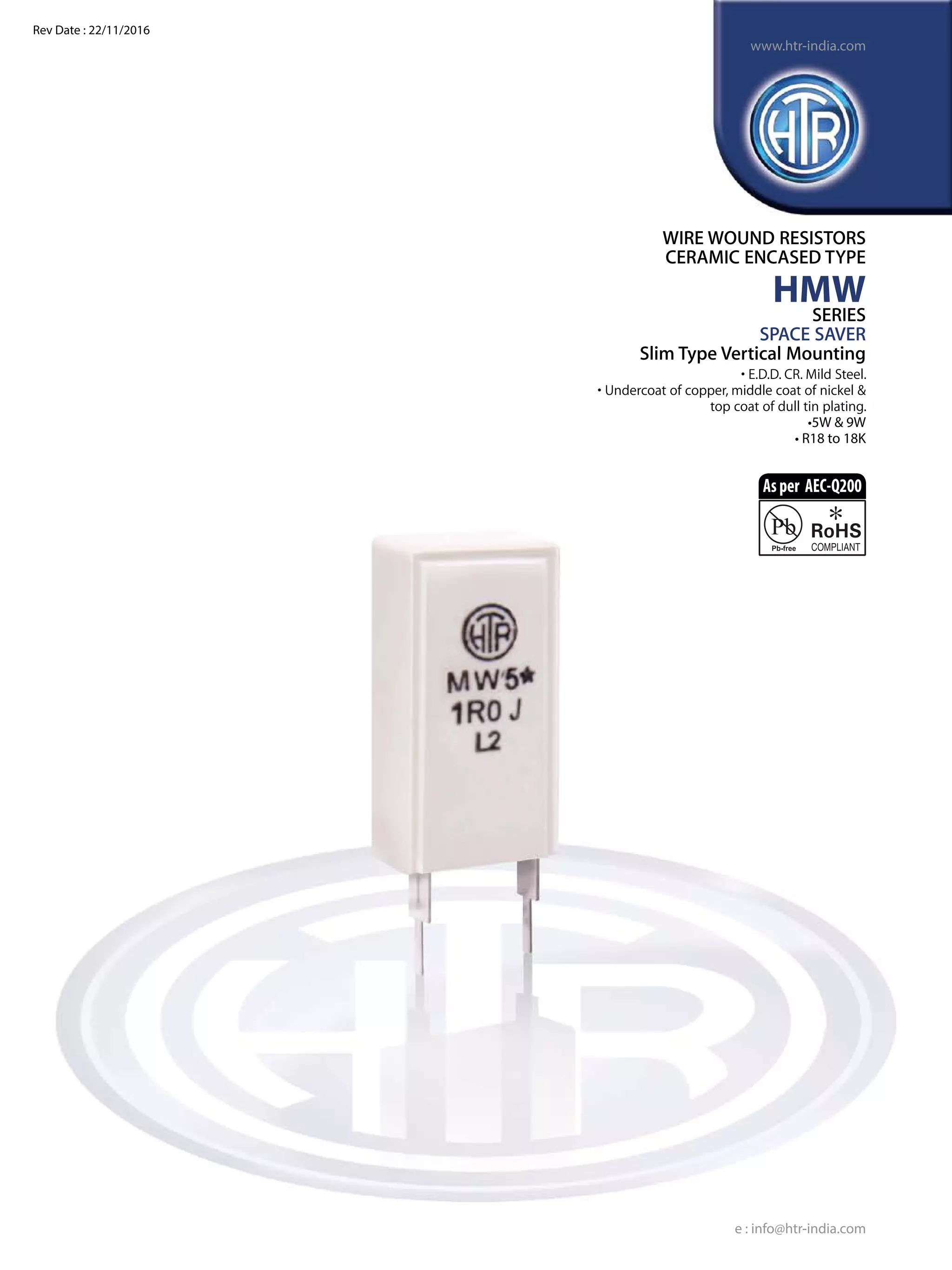 HMW - WIRE WOUND RESISTORS CERAMIC ENCASED TYPE | PDF | Physics | Science