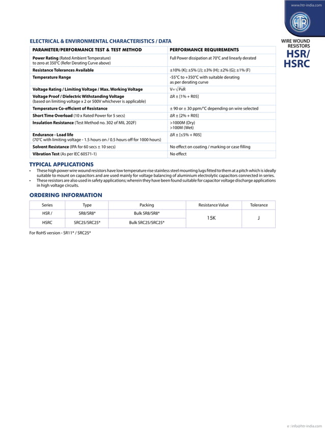 HSRC - Wire Wound Resistors | PDF