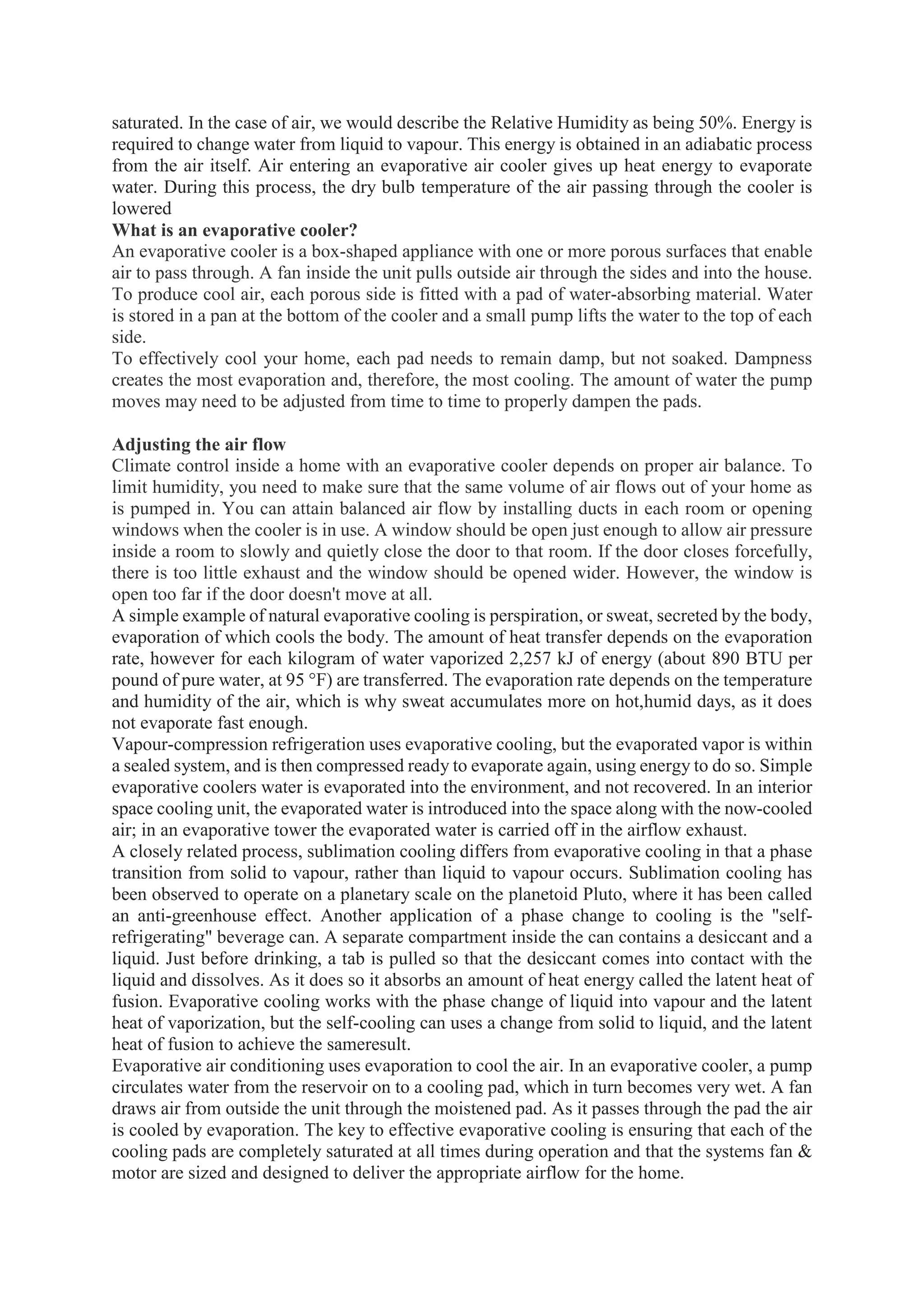Report on Air Cooler | PDF