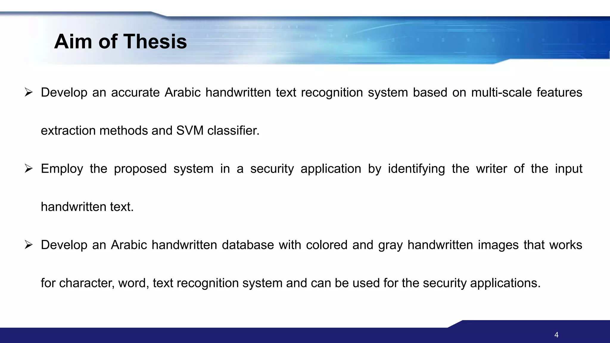 Arabic Handwritten Text Recognition and Writer Identification | PPTX ...