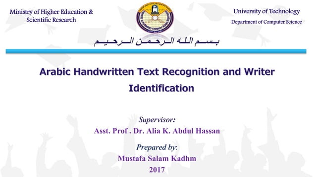 Arabic Handwritten Text Recognition And Writer Identification Ppt