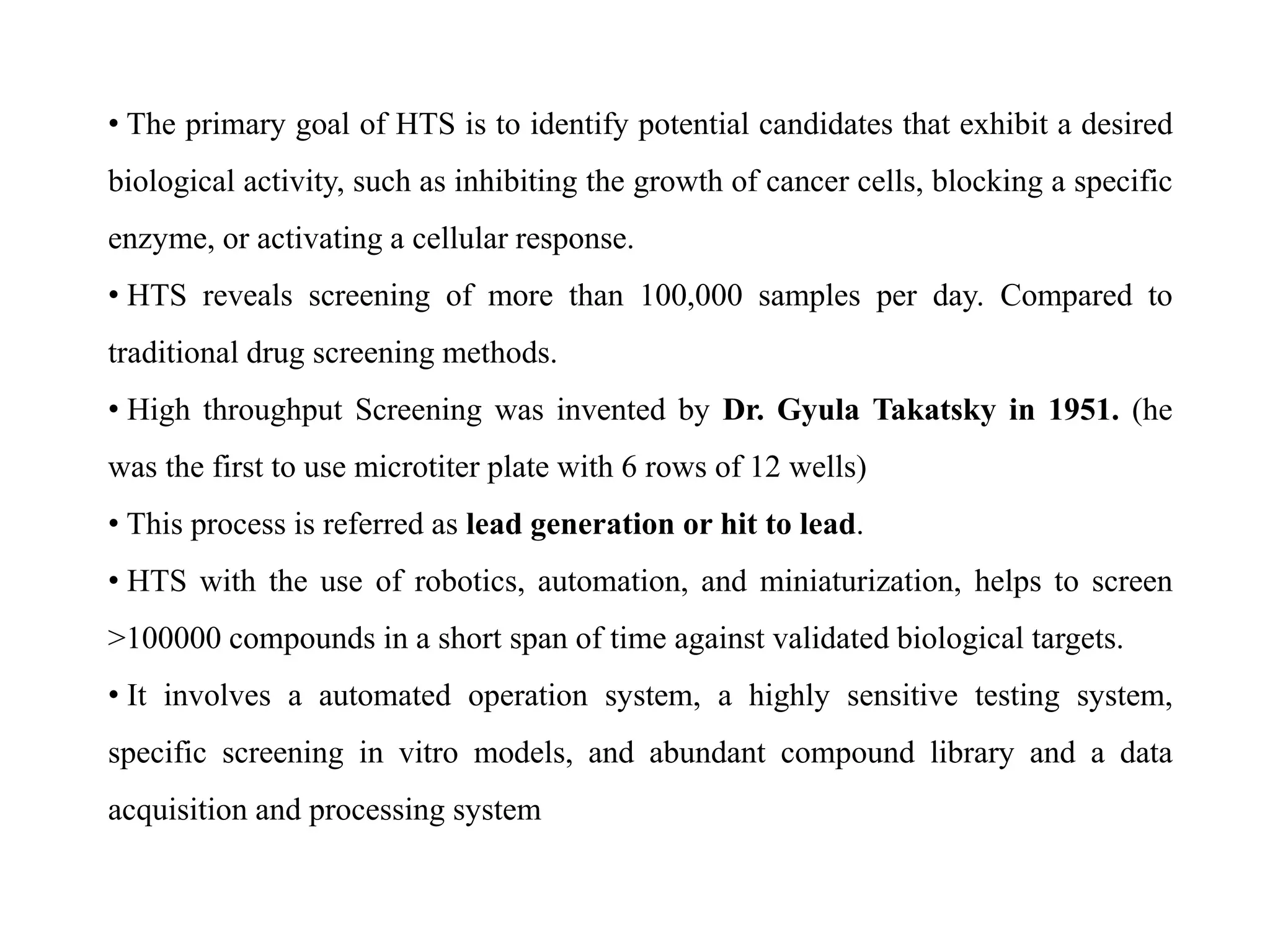 High throughput screening for lead discovery .pptx