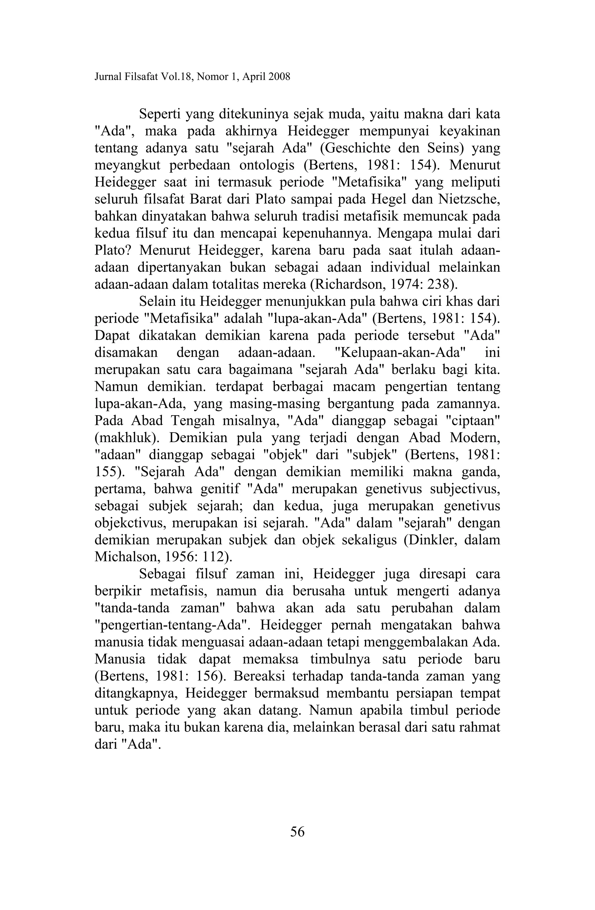 MANUSIA DAN HISTORISITASNYA MENURUT MARTIN HEIDEGGER | PDF