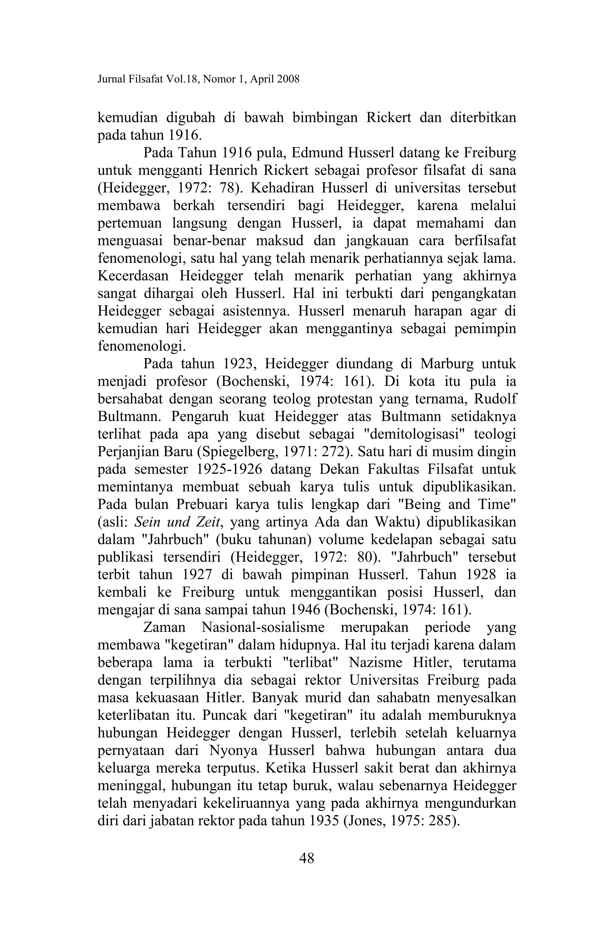 MANUSIA DAN HISTORISITASNYA MENURUT MARTIN HEIDEGGER | PDF