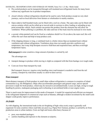 HANDLING, TRANSPORTATION AND STORAGE OF FOODS | DOC