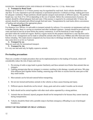 HANDLING, TRANSPORTATION AND STORAGE OF FOODS | DOC