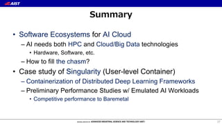 Building Software Ecosystems for AI Cloud using Singularity HPC Container | PDF