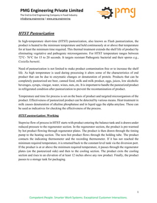 HTST Pasteurization- Introduction, Working, Components | PDF