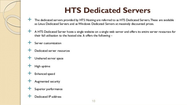 HTS VPS and HTS Dedicated Servers | PPT
