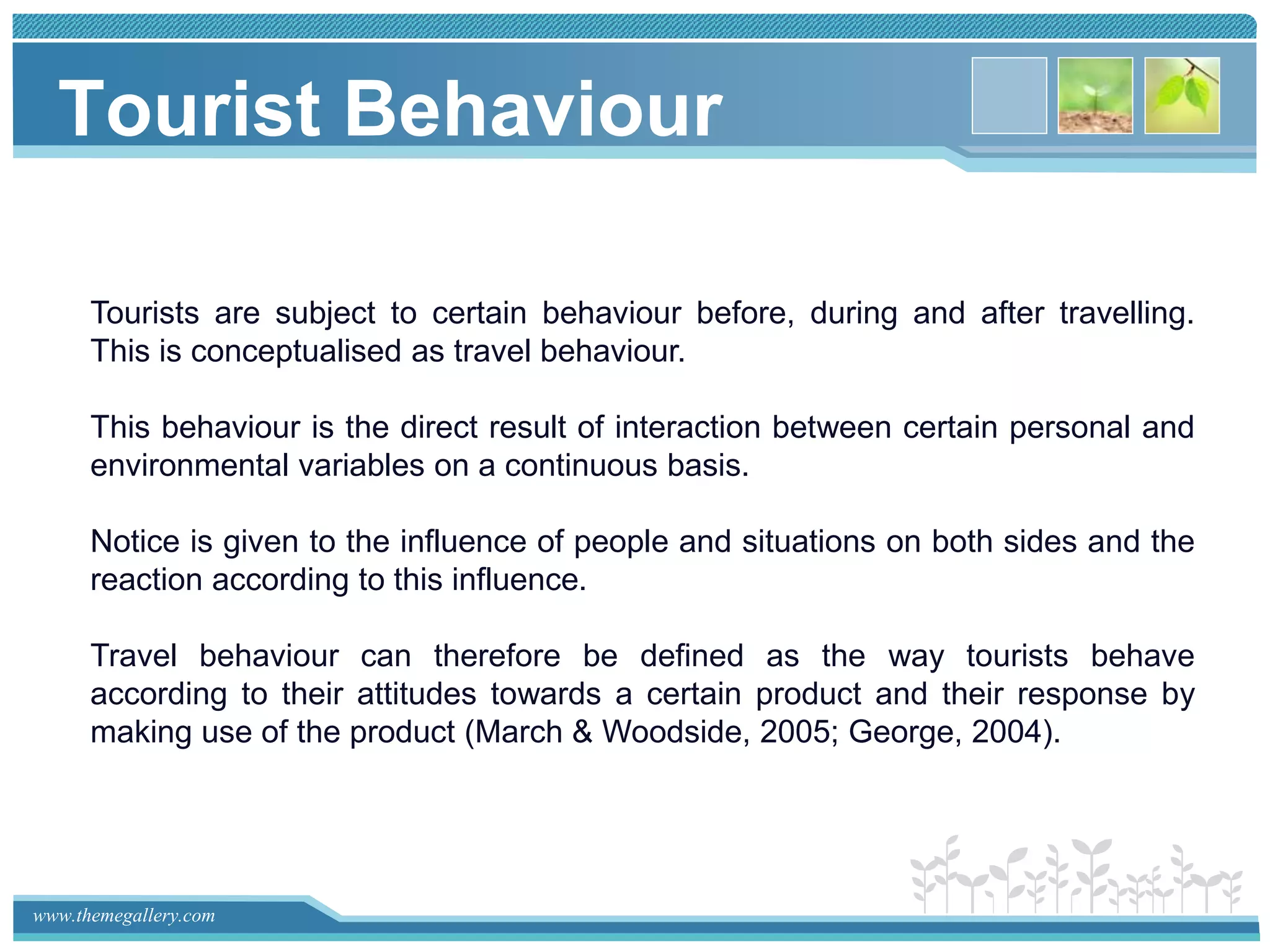 Travel behavior chapter one | PPTX