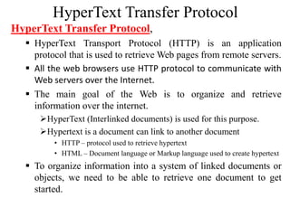 Hypertext Transfer Protocol | PPSX | Computer Networking | Computing