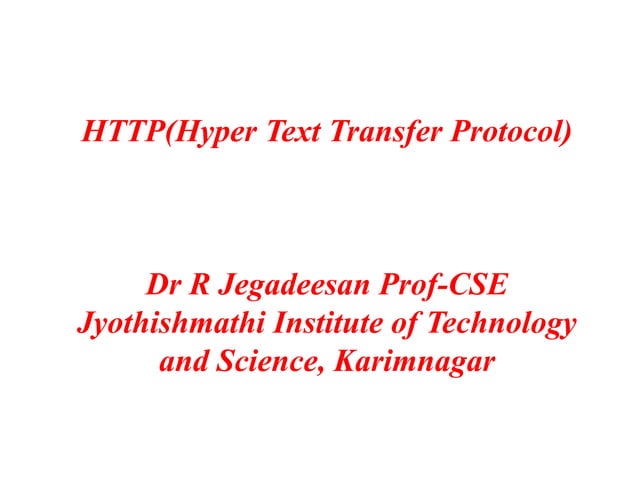 HTTP(Hyper Text Transfer Protocol) | PDF