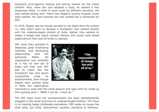 39 Years of CRY - The journey, the People, and the Children | PDF ...