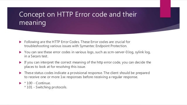 Http error codes and their meaning