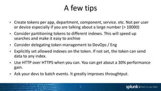 Splunk HTTP Event Collector | PPTX | Web Development | Internet