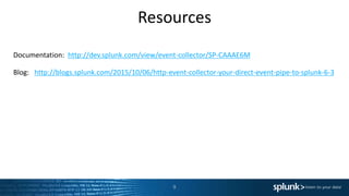Splunk HTTP Event Collector | PPT