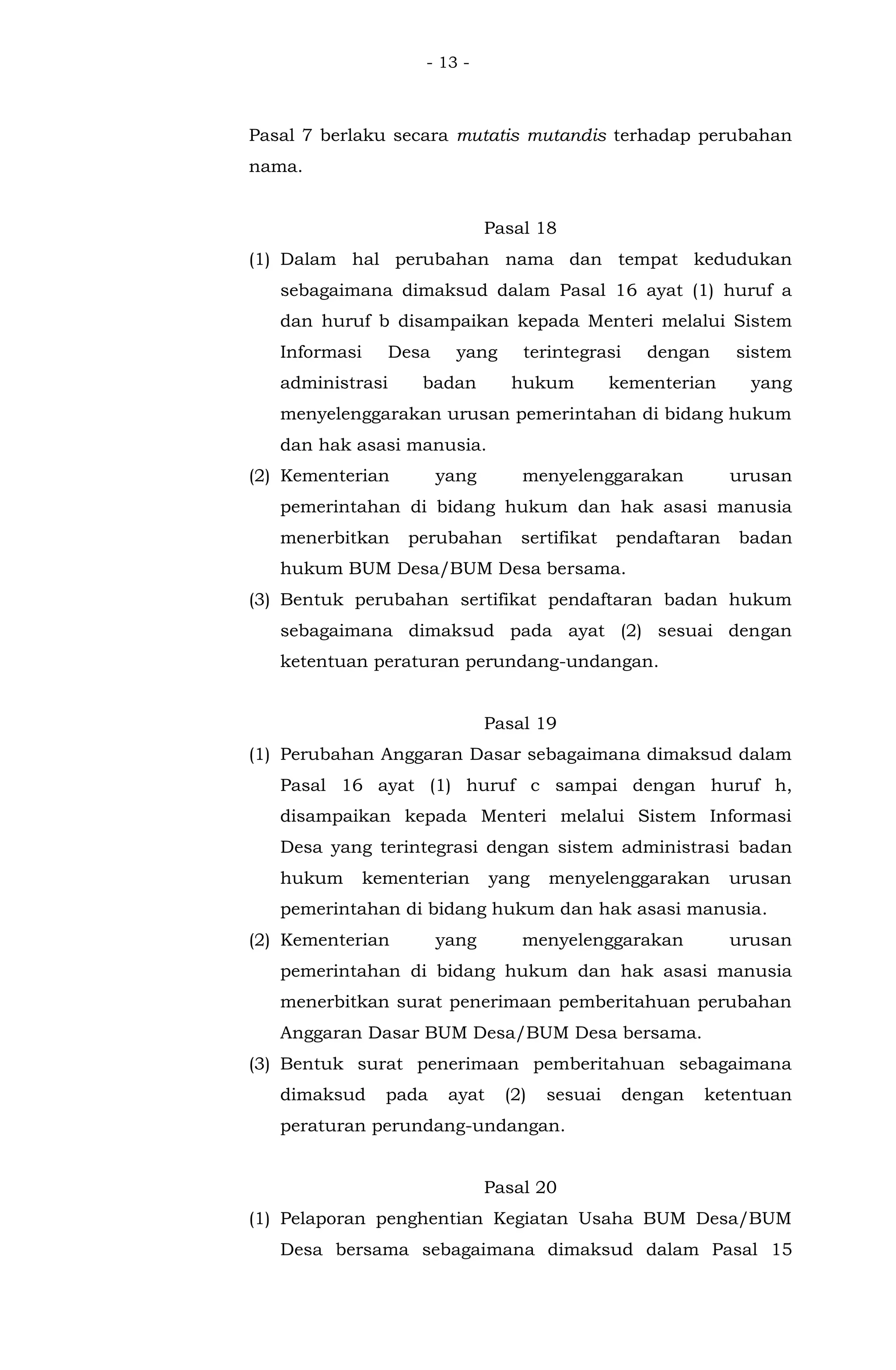 Permendesa Nomor 3 tahun 2021 Tentang Pendaftaran, Pendataan Dan ...