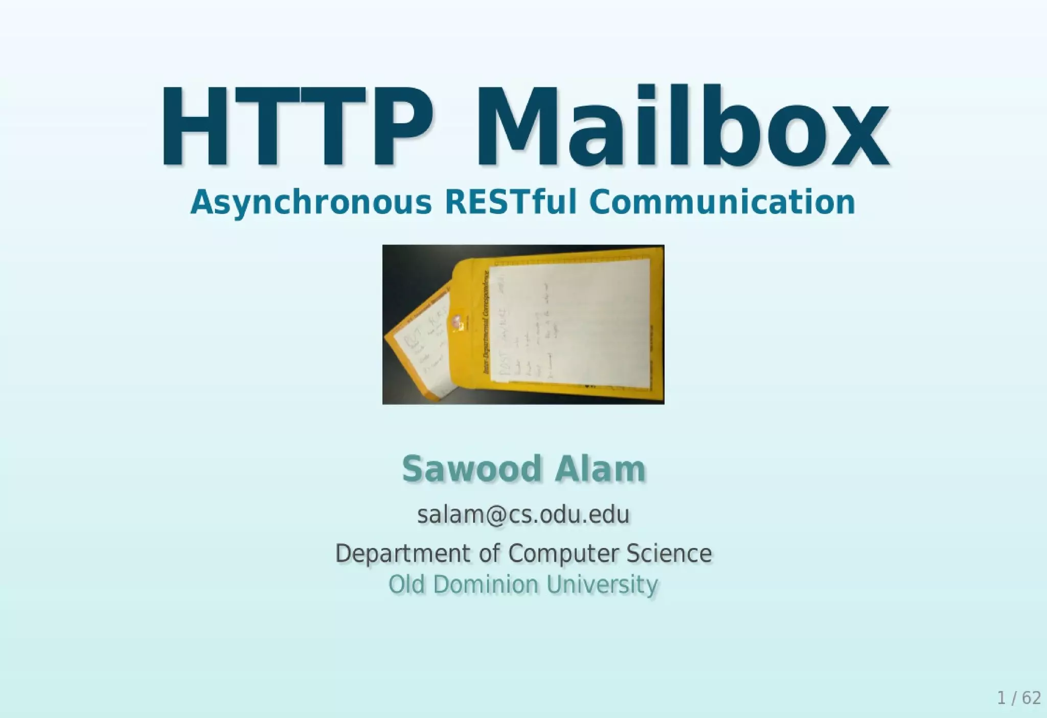 HTTP Mailbox - Asynchronous RESTful Communication | PPT
