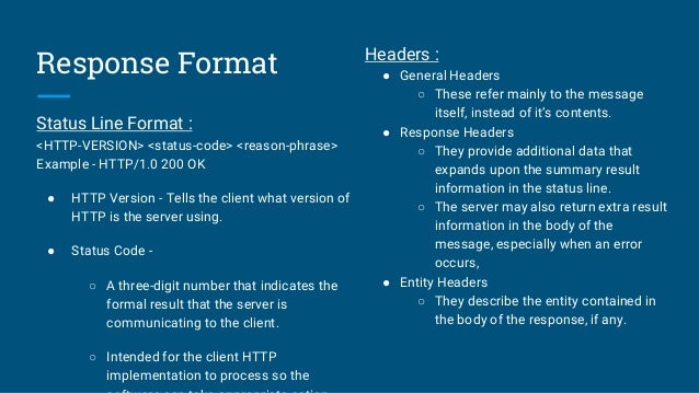 HTTP request and response