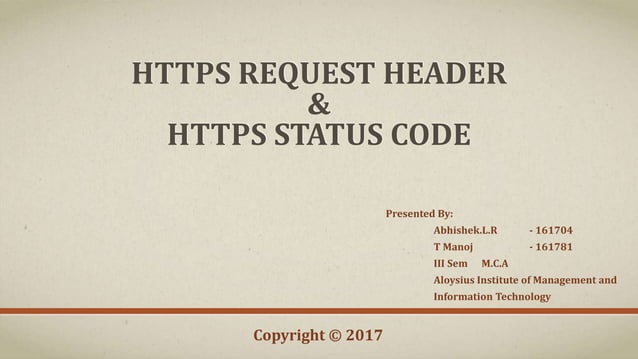 HTTP Request Header and HTTP Status Code | PPTX | Web Development | Internet