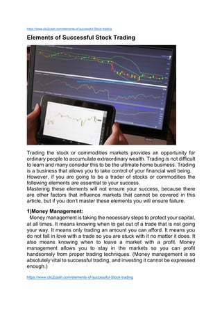Elements of Successful Stock Trading | PDF