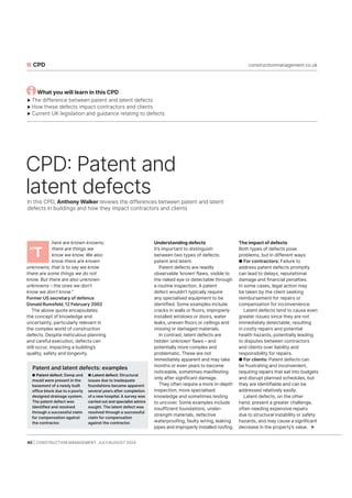 CPD: Patent and Latent Defects, Building Surveying | PDF